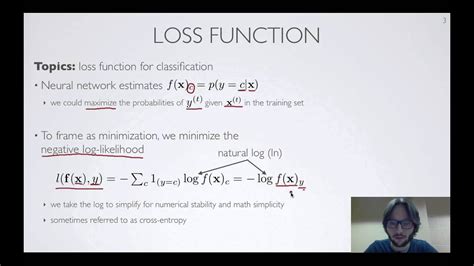 neural networks [2 2] training neural networks loss function youtube