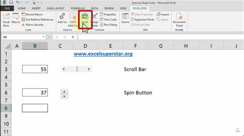 how to use scroll bar function in excel excel in hindi