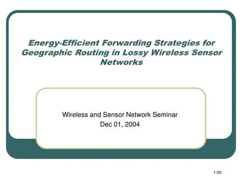 Ppt Energy Efficient Forwarding Strategies For Geographic Routing In