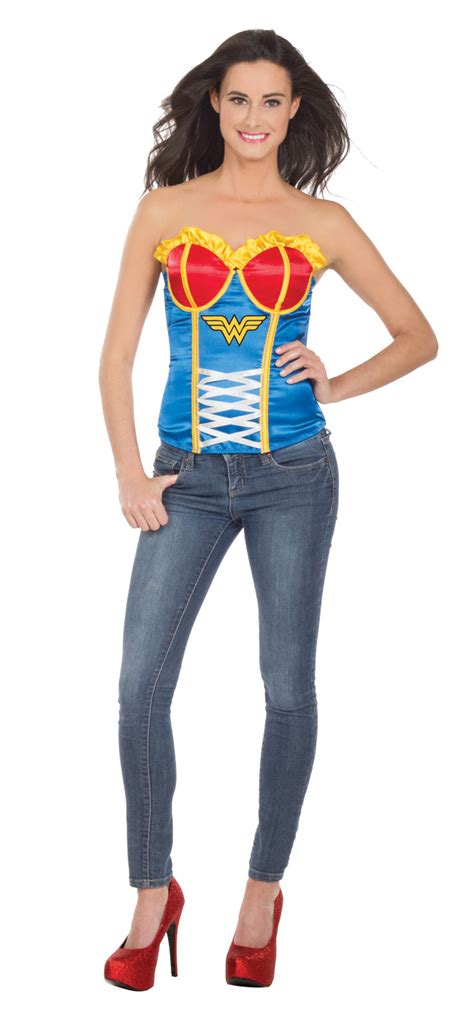 Cl11 Sexy Superhero Hero Corset Bustier Top Women Fancy Dress Halloween