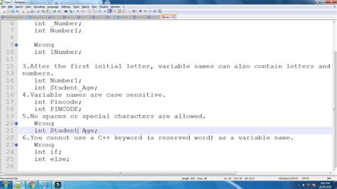 5 rules to declare variables in c or c programming language youtube