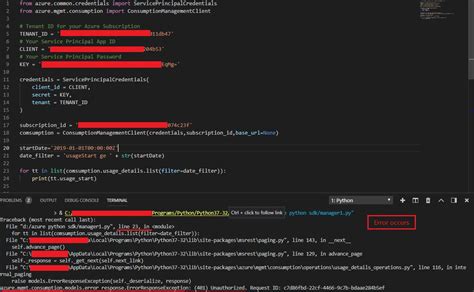 the error 401 unauthorized occurs when try to iterate from the