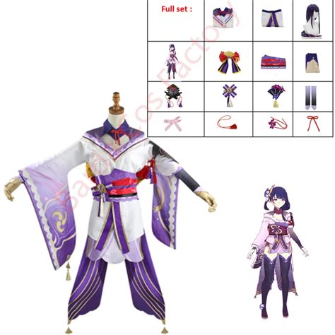 Game Genshin Impact Raiden Shogun Baal Cosplay Costume Halloween Party
