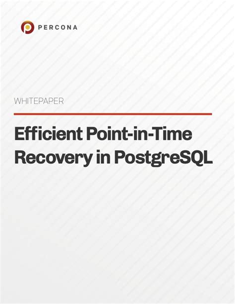 efficient point in time recovery in postgresql