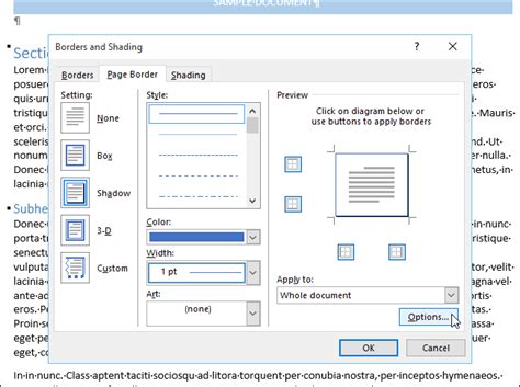 how to add a border to an entire page in word