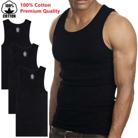3 6 Packs Mens 100 Cotton Tank Top A Shirt Wife Beater Undershirt