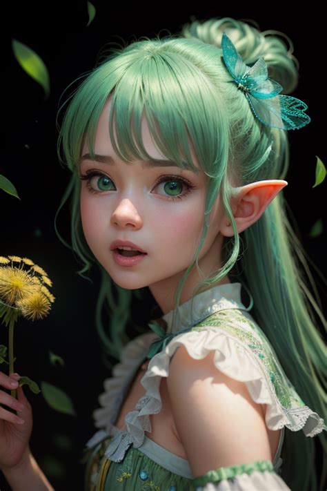 Inacofairy Fairy Flowers Elf Pixie Daisies Meadow Dandelions