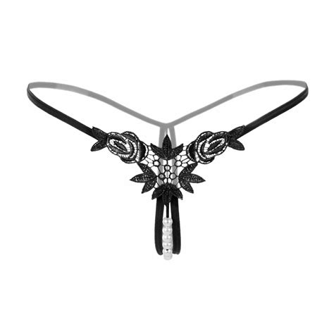 Aiiou Women Sexy Hot Underwear Thongs And G Strings Bow Lace Crotchless