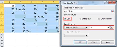 how to count number of cells with nonzero values in excel