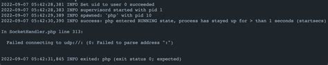 php failed udp connection in docker container stack overflow