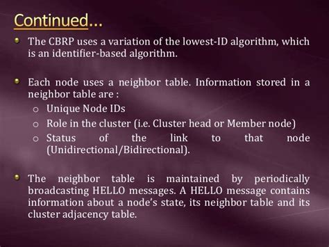 Cluster Based Routing Protocol
