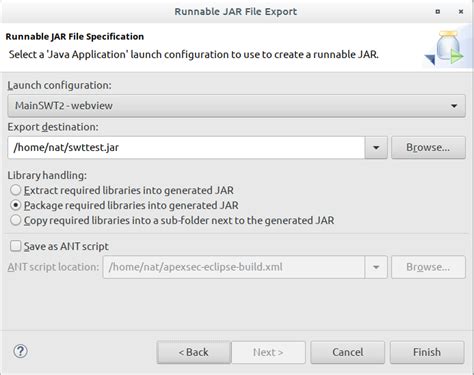 java exporting swt with javafx webview component as