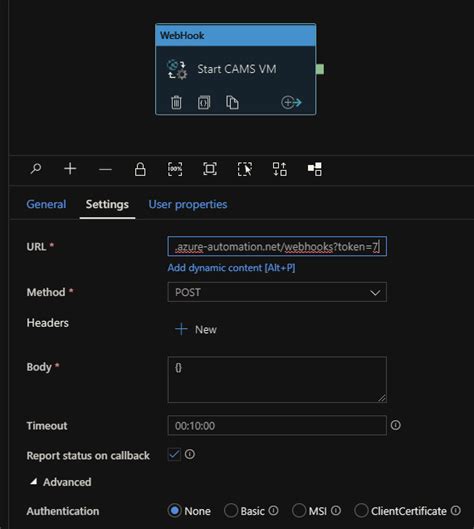 azure data factory webhook execution times out instead of relaying