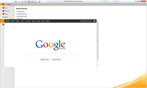 radribbonview backstage webbrowser in ui for wpf