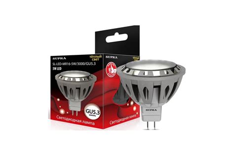 Светодиодная лампа Supra Led Sl Led Mr16 5w 3000 Gu5 3 выгодная цена