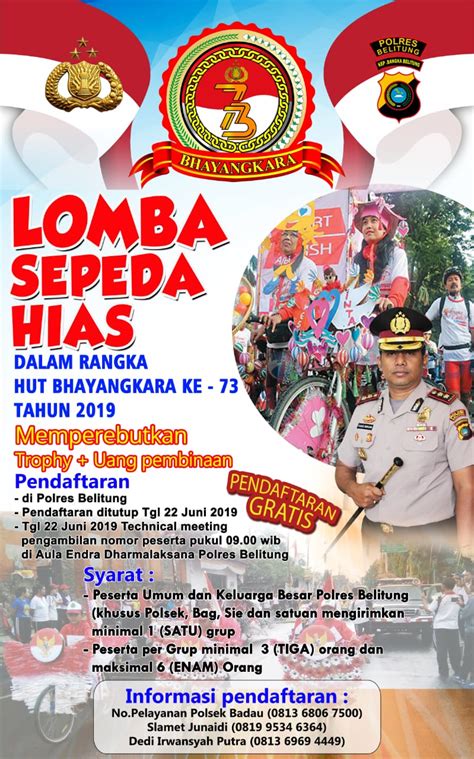 Meriahkan Hut Bhayangkara Ke 73 Polres Belitung Gelar Lomba Sepeda