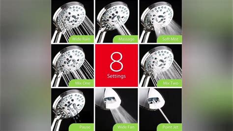 Aquacare High Pressure 8 Mode Handheld Shower Head Youtube
