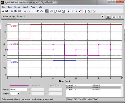 droneとvisionとmachine learning simulink signal builderでのポイントの追加