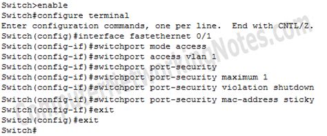 switchport port security explained with examples