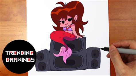 How To Draw Fnf Mod Character Funkin For Bikini Bottom Gf Easy Step