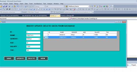 c insert update delete and view data from database in c tutorial