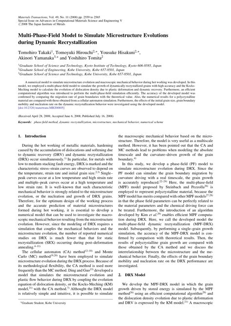 Pdf Multi Phase Field Model To Simulate Microstructure Evolutions