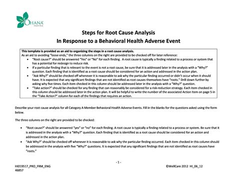 40 Effective Root Cause Analysis Templates Forms And Examples