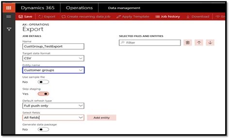operations data export using data entities in d365 d365 fando solutions