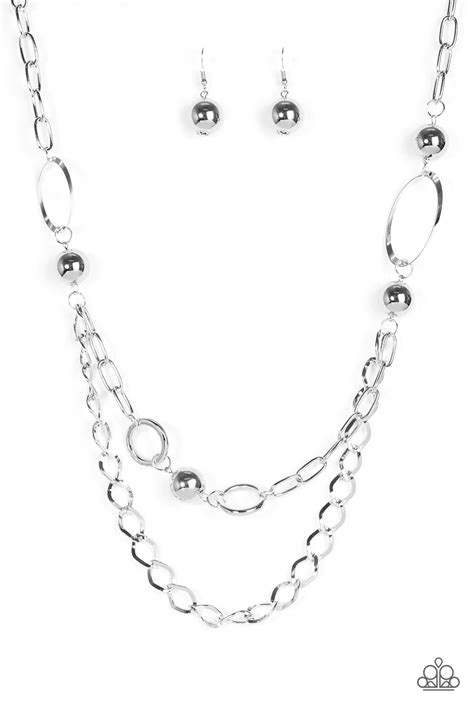Paparazzi Necklace ~ Mega Metal Silver Paparazzi Jewelry Online