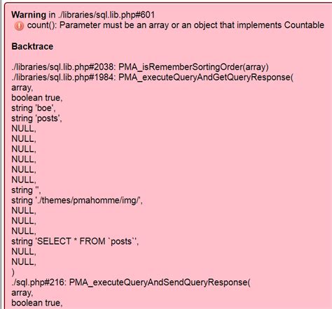 哈 伸港玩資訊 哈 phpmyadmin 出現錯誤訊息 count parameter must be an array or