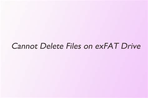cannot delete files on exfat drive 2 methods to fix it