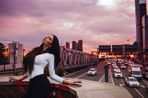 Girl City Outdoor Closed Eyes 4k Wallpaper Hd Girls Wallpapers 4k