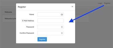 laravel login and register forms in modal bootstrap