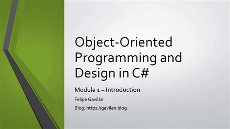 1 1 introduction to module 1 object oriented programming and design