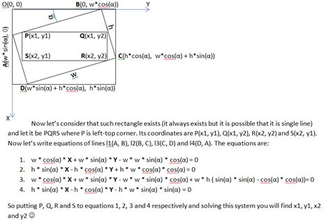 algorithm calculate largest rectangle in a rotated rectangle stack