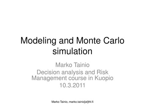 Ppt Modeling And Monte Carlo Simulation Powerpoint Presentation Free