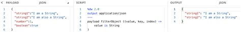 dataweave filterobject function how to filter key value pairs in an