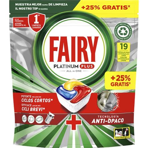 Detergente Lavavajillas Platinum Plus All In 1 Bolsa 19 Pastillas