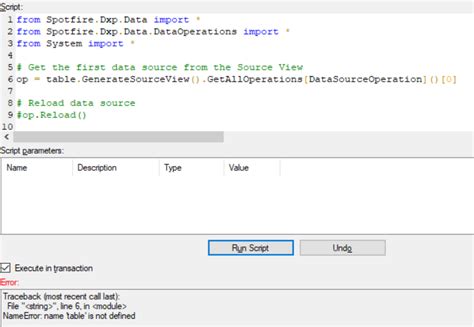 how to reload individual data operations in tibco spotfire using