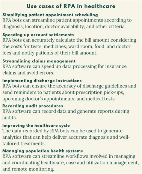 7 use cases of rpa in the healthcare industry artificial