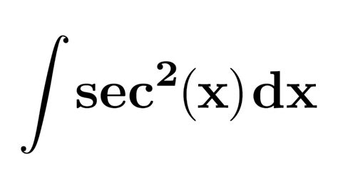 Integral Of Sec 2 X Youtube