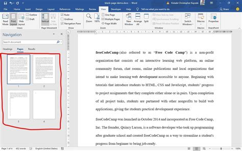 how to delete blank page in word