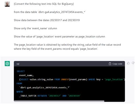 query ga4 data in bigquery without understanding sql