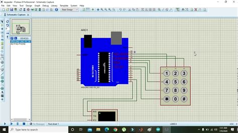 how to interface keypad with arduino in proteus simulation of key pad