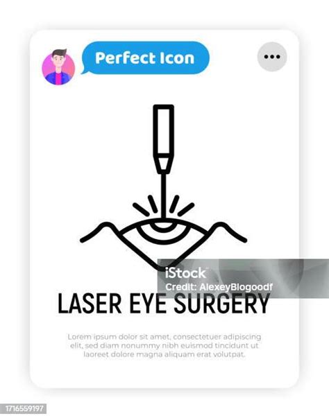 Ilustración De Icono De Línea Fina De Cirugía Ocular Con Láser