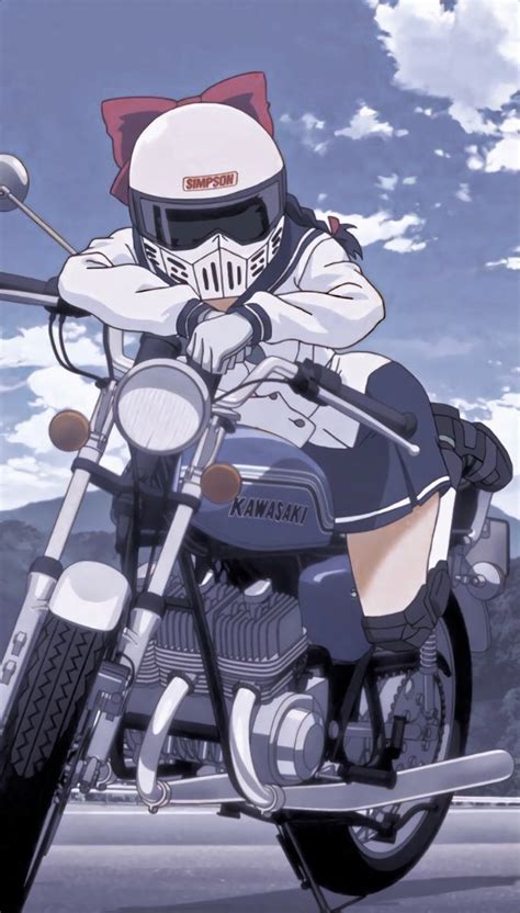 Anime Motorcycle Girl Riding Motorcycle Cool Anime Girl Kawaii Anime
