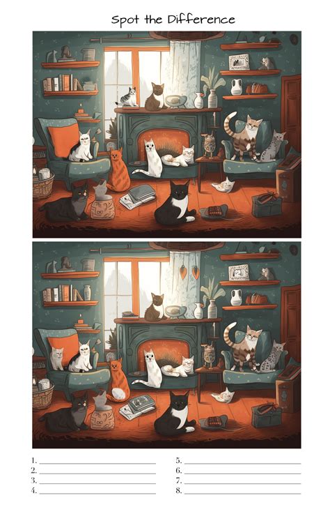 Cat Puzzle Challenge ¿puedes Encontrar Las Diferencias Entre Estas Dos