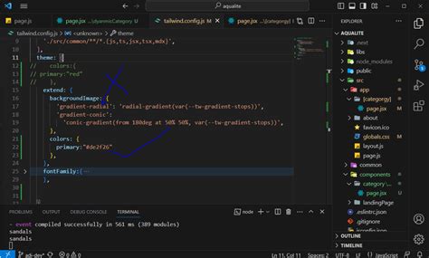 custom colors in my tailwind config js file not showing on page hot