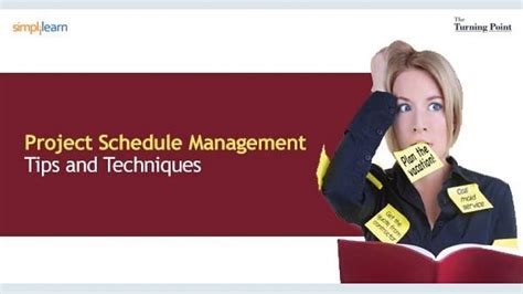 Project Schedule Management Tips And Techniques Project Management