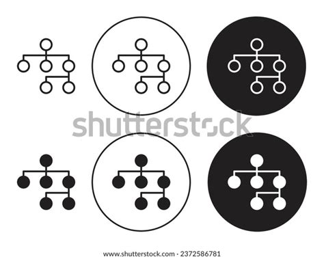 Hierarchical Structure Icon Set Organizational Tree Stock Vector